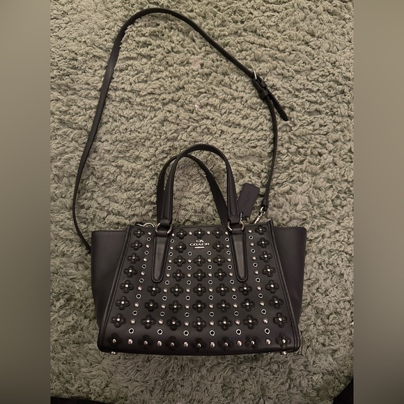Coach | Bags | Coach Navy Mini Crosby Carryall Handbag Crossbody Wblack ...